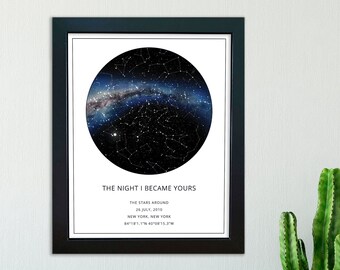 Customized Star Poster Realistic Night Sky Map Personalized - Etsy