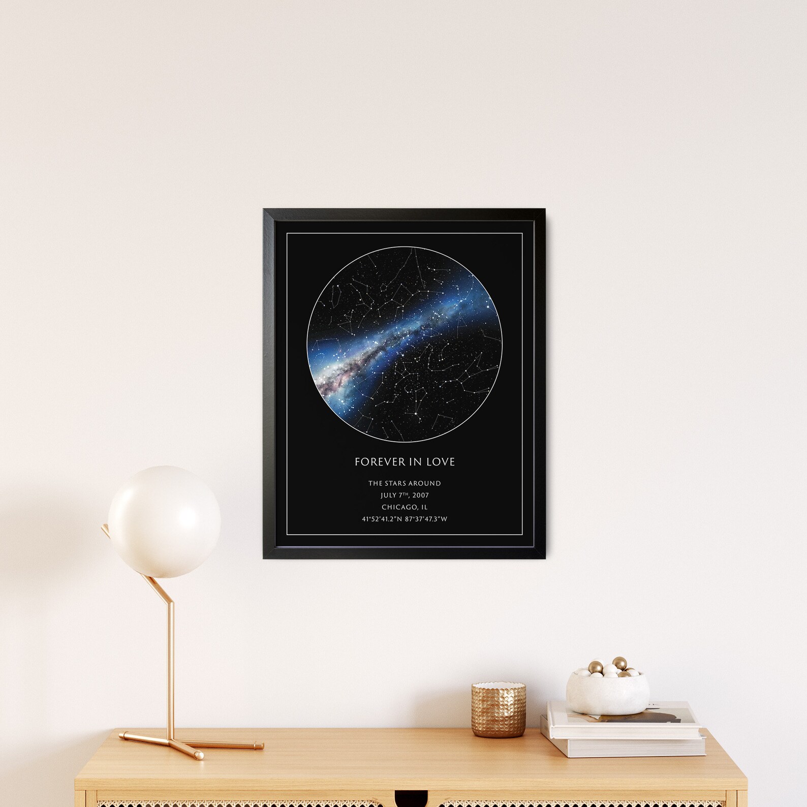 Custom Star Map | White Star Map Poster | the REAL Night Sky ...
