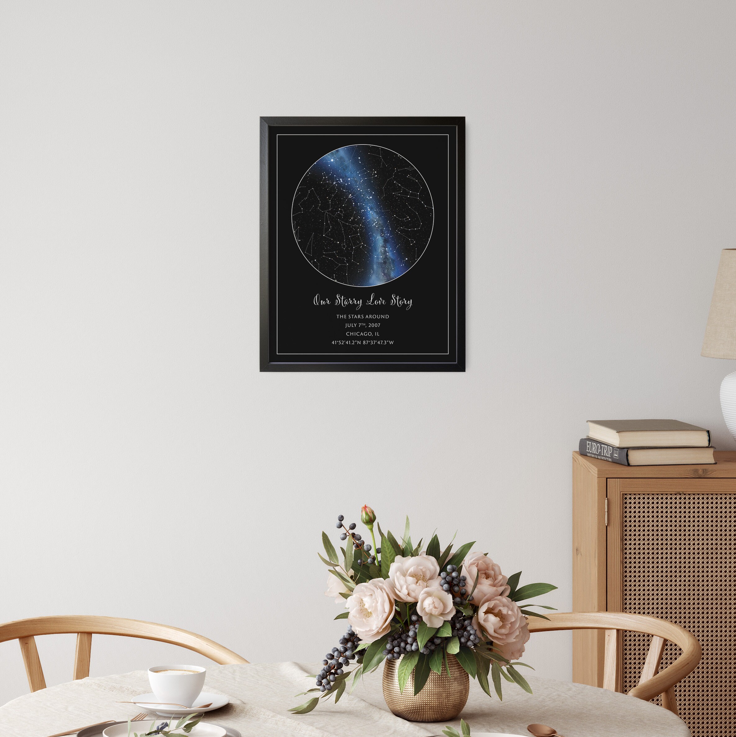 Custom Star Map, Realistic Constellation Poster, Night Sky Map ...