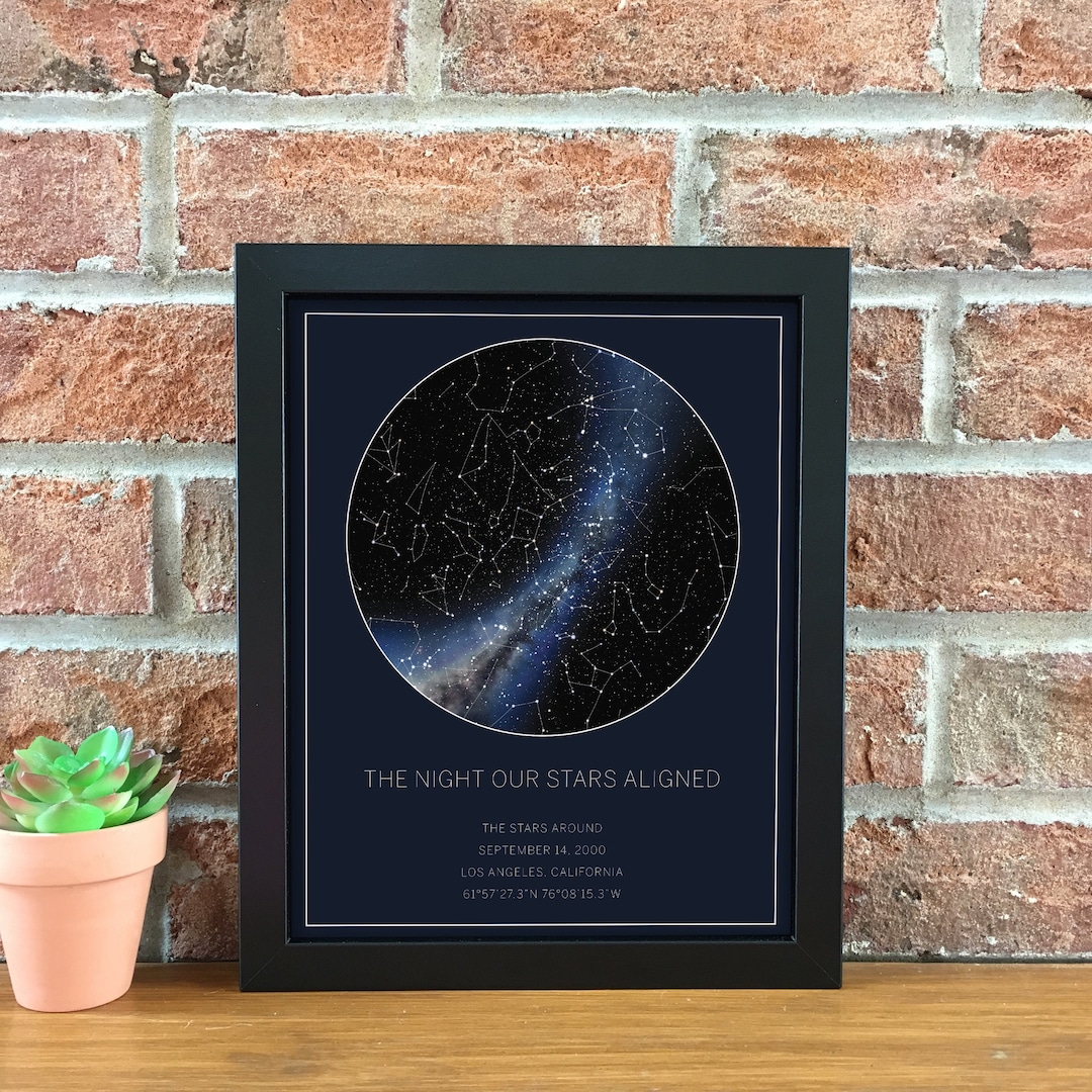 Custom Star Map Framed Night Sky Map Custom Star Poster - Etsy