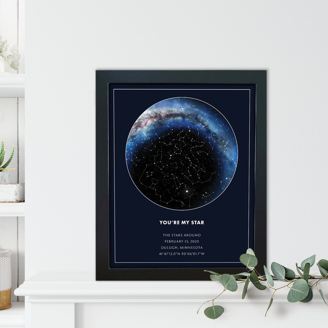 Custom Star Map Poster Unique Anniversary Gift for Him Personalized ...
