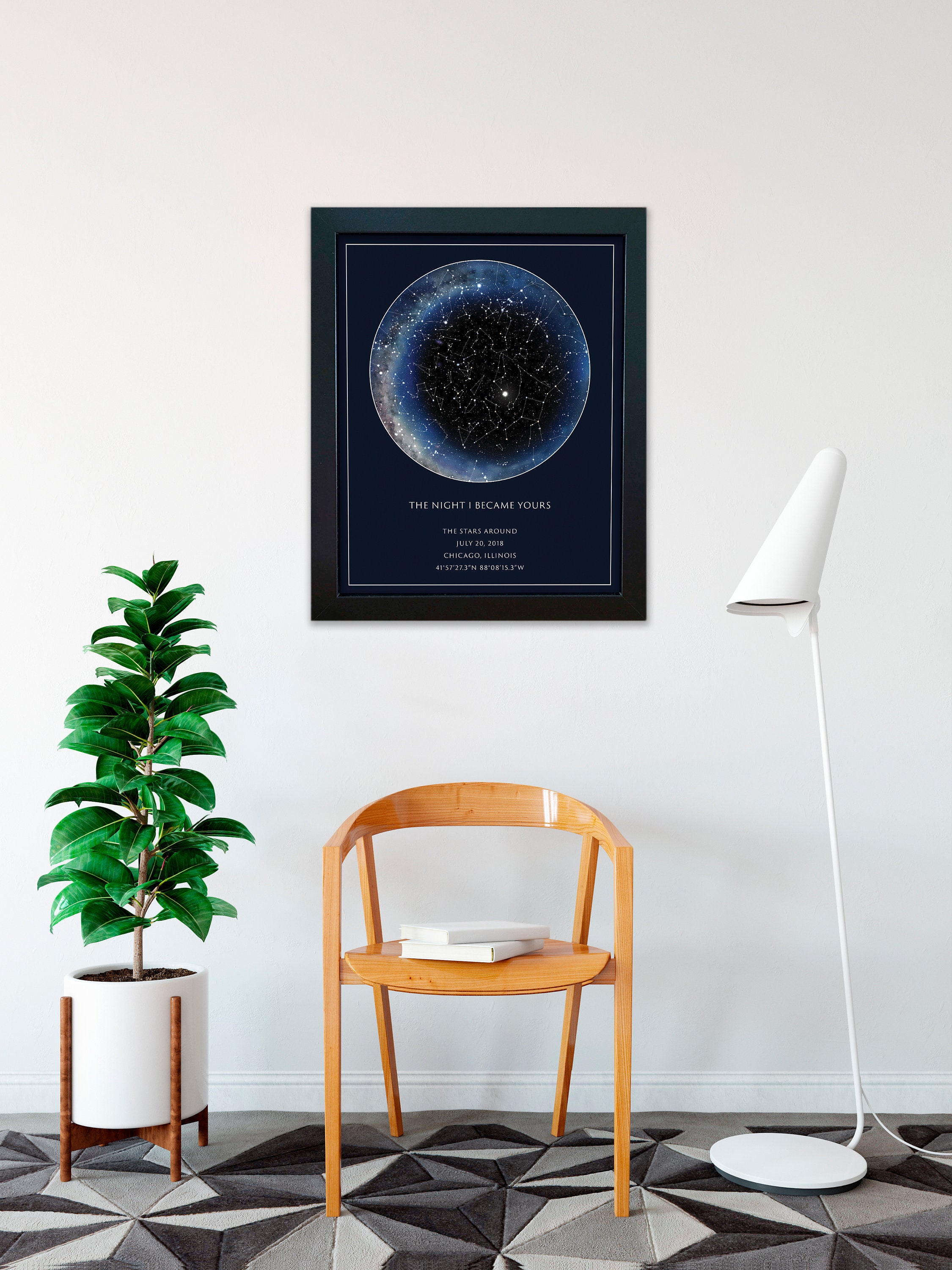 Custom Star Map Realistic Constellation Poster Night Sky | Etsy