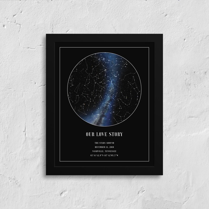 Custom Star Map Realistic Constellation Poster Night Sky | Etsy