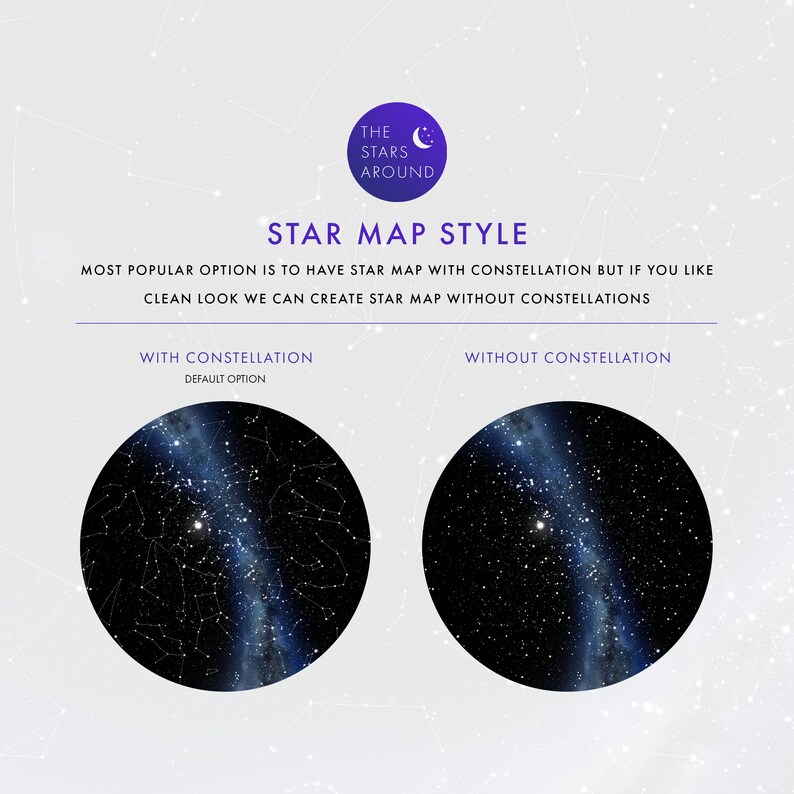 Custom Star Map White Star Map Poster The REAL Night Sky | Etsy