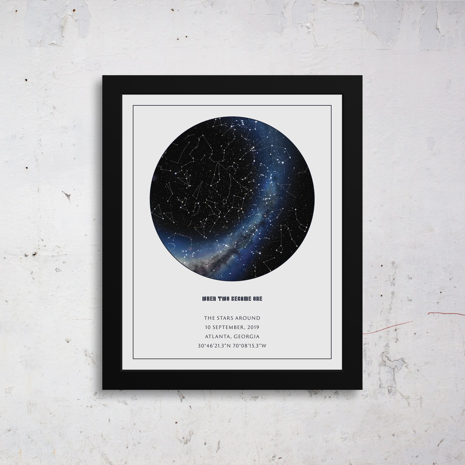 Custom Star Map Framed Poster REAL Night Sky Custom Star - Etsy