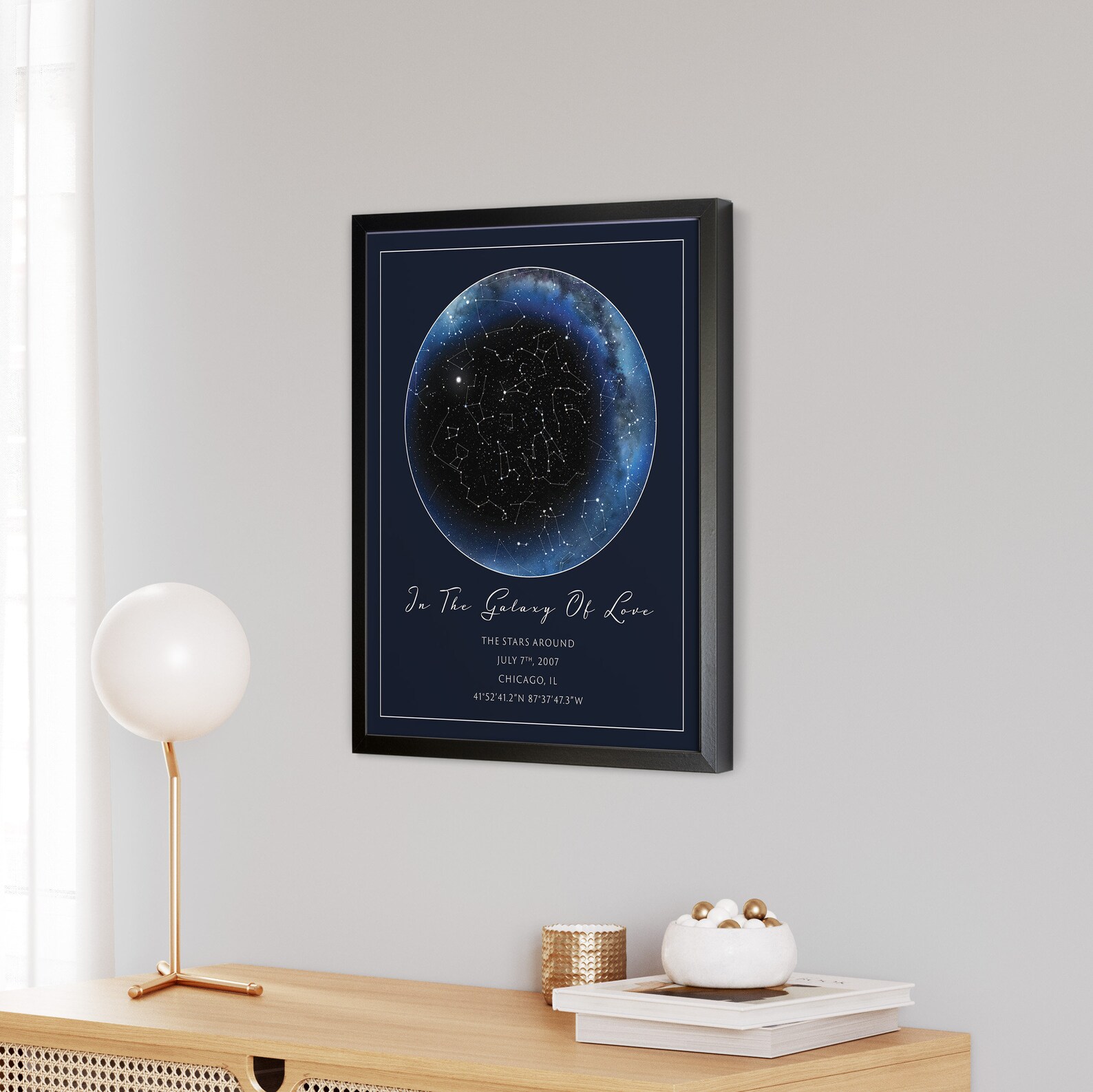 Custom Star Map | White Star Map Poster | the REAL Night Sky ...