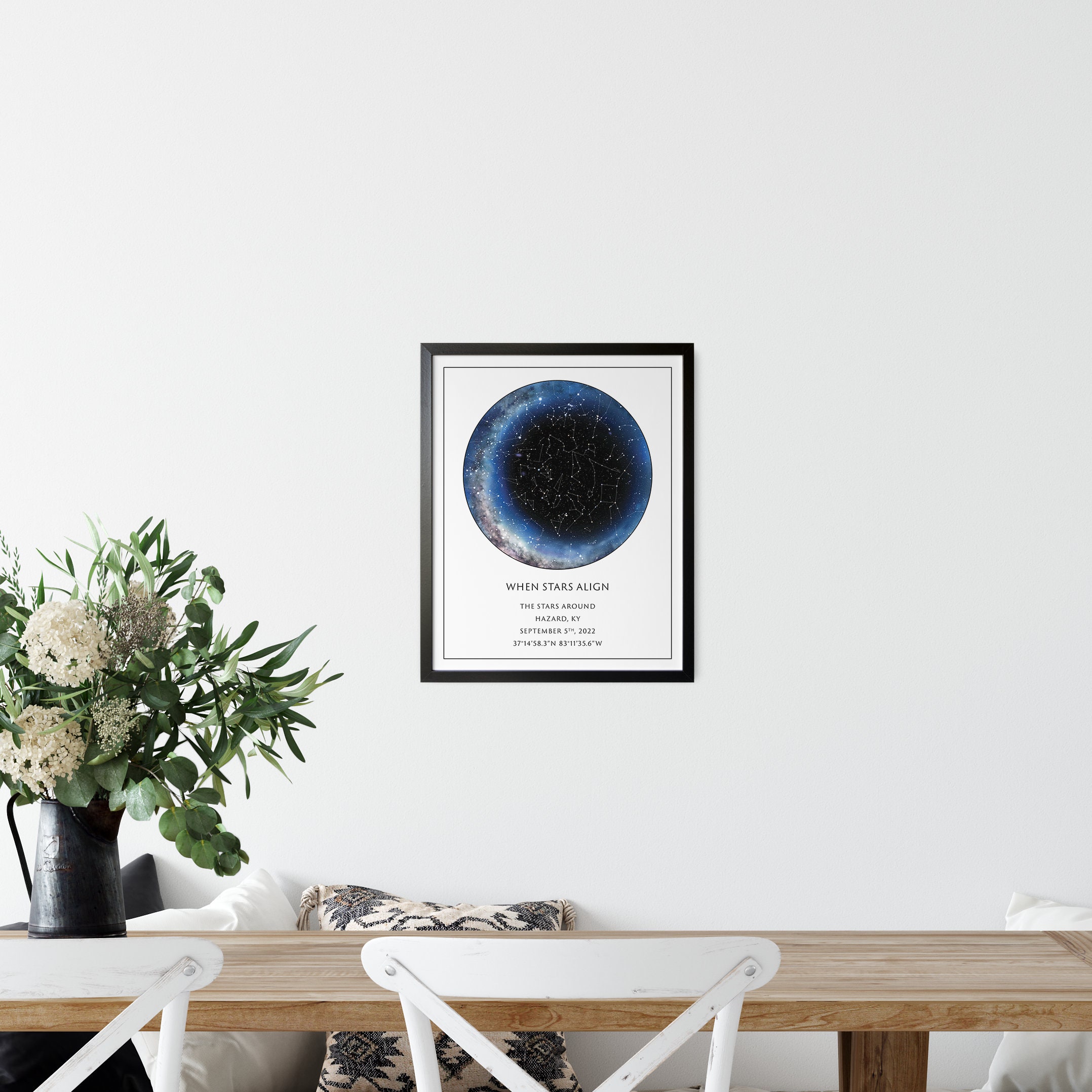 Custom Star Map | White Star Map Poster | the REAL Night Sky ...