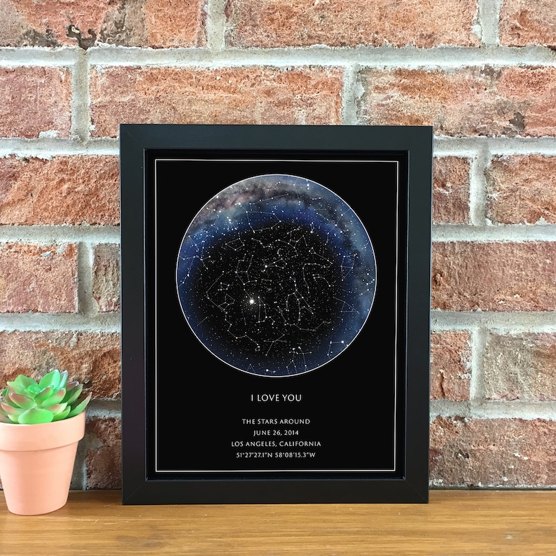 Custom Star Map White Star Map Poster The REAL Night Sky | Etsy