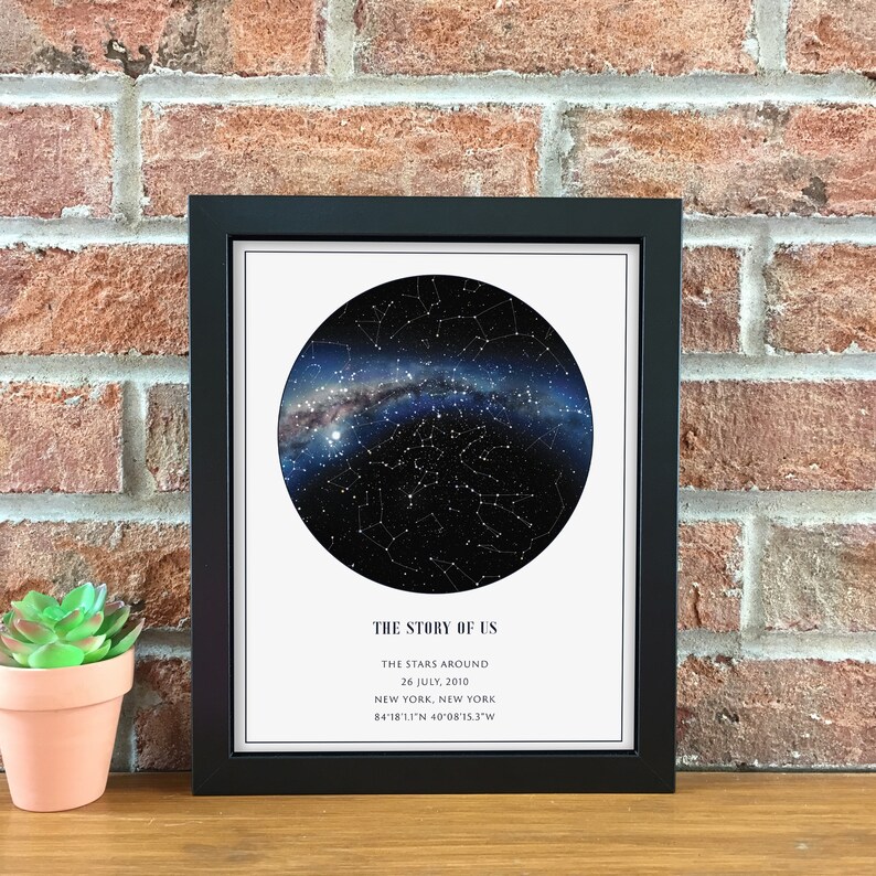 Customized Star Poster Realistic Night Sky Map Personalized - Etsy