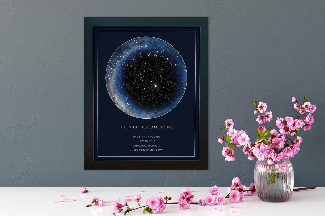Custom Star Map Framed Poster REAL Night Sky Custom Star - Etsy