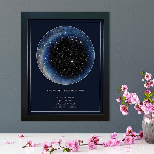 Customized Star Poster Realistic Night Sky Map Personalized - Etsy