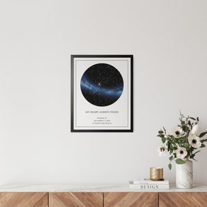 Custom Star Map | Framed Poster | REAL Night Sky | Custom Star Poster ...