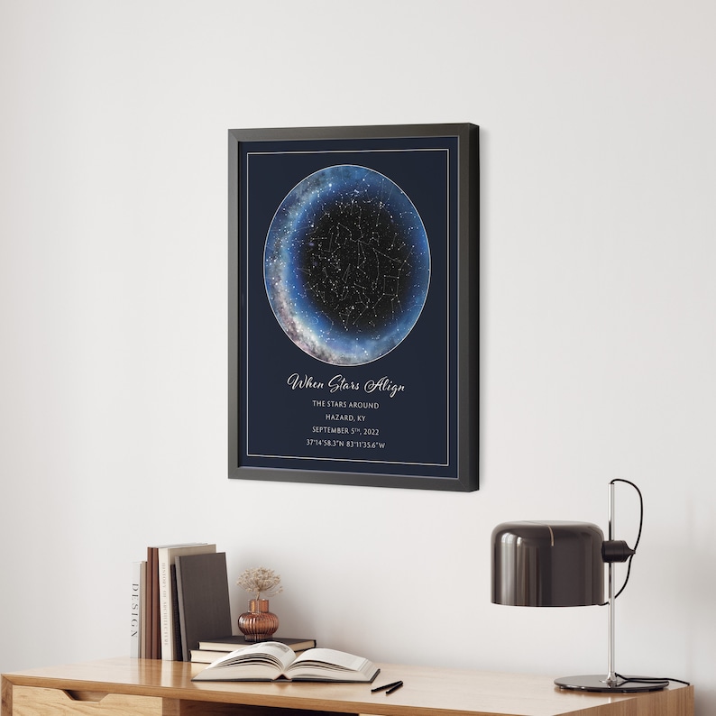 Custom Star Map | White Star Map Poster | the REAL Night Sky ...
