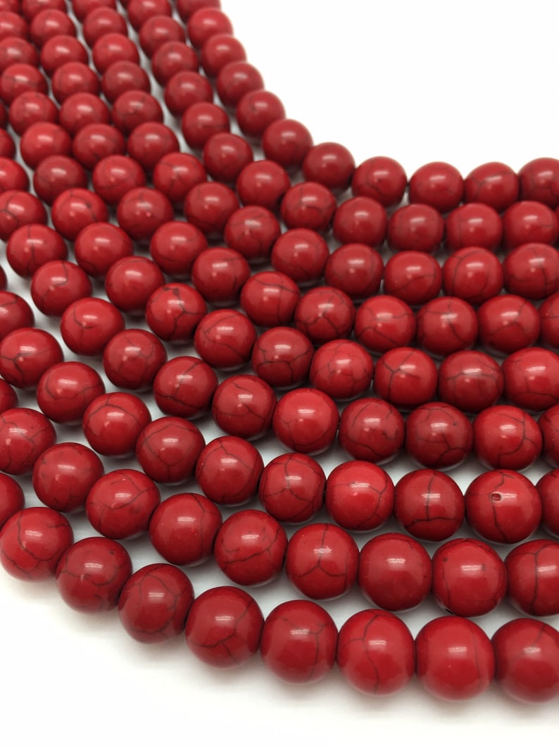 Red beads Red Howlite Beads 4mm 6mm 8mm 10mm 12mm | Etsy