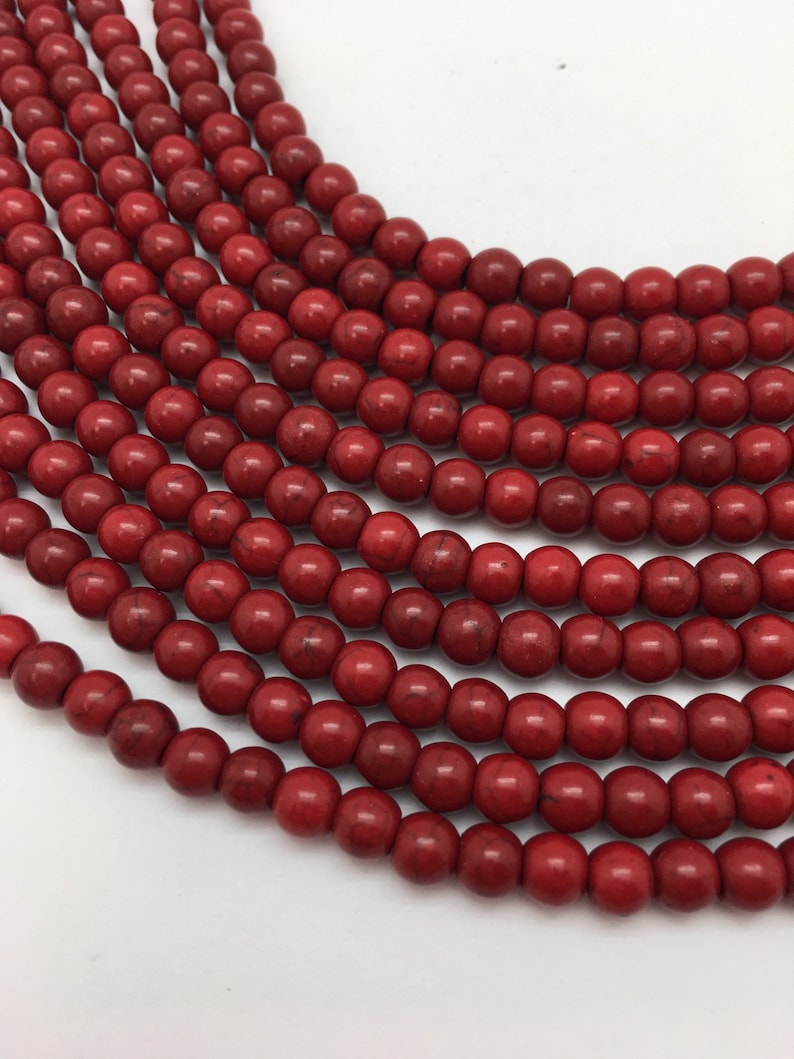 Red beads Red Howlite Beads 4mm 6mm 8mm 10mm 12mm | Etsy