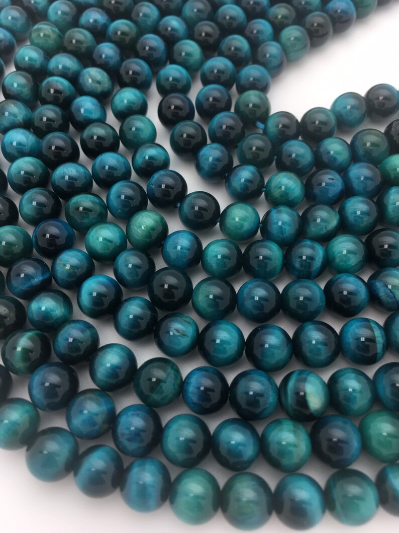 Blue Tiger Eye Blue Green Tiger Eye Green Tiger Eye 8mm | Etsy