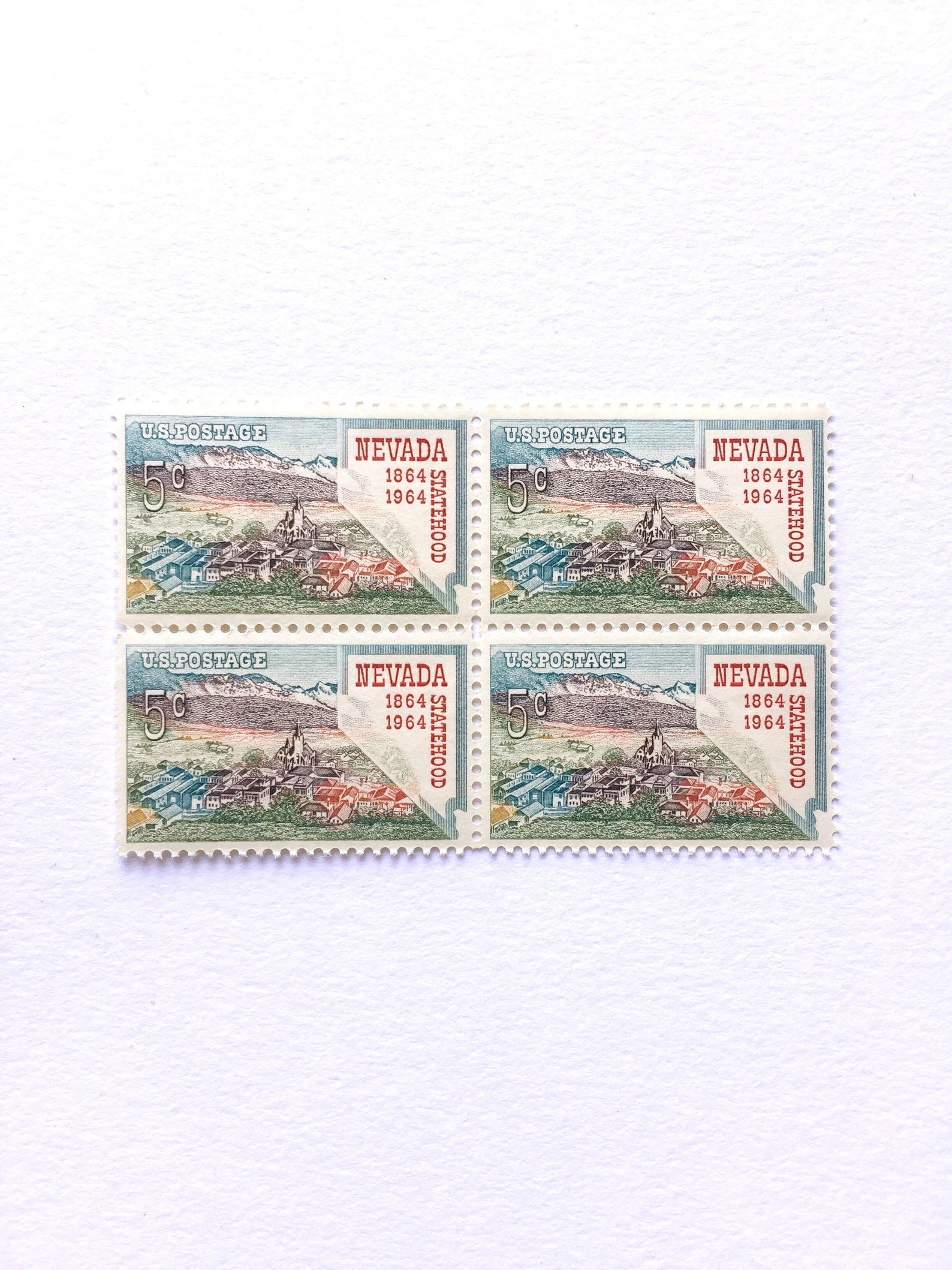 10 Nevada Statehood Postage Stamps // 5 Cent // UNUSED // | Etsy