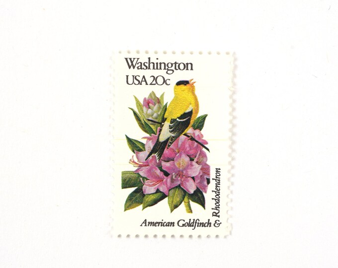 10//vintage Washington State Stamps//american Goldfinch and - Etsy