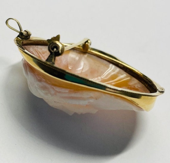 14k High Relief Conch Shell Cameo - Gem