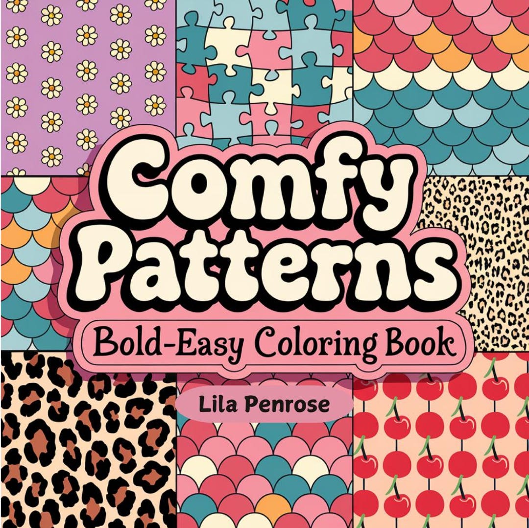 Comfy Patterns Bold Easy Coloring Pages for Kids & Adults for ...