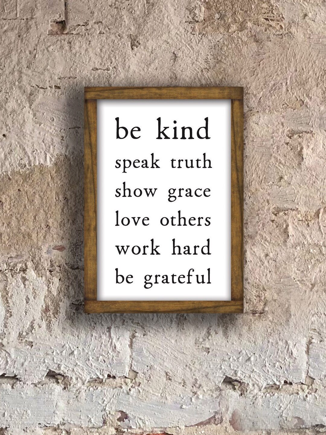 Framed Wood Sign Be Kind Speak Truth White 8x12 - Etsy