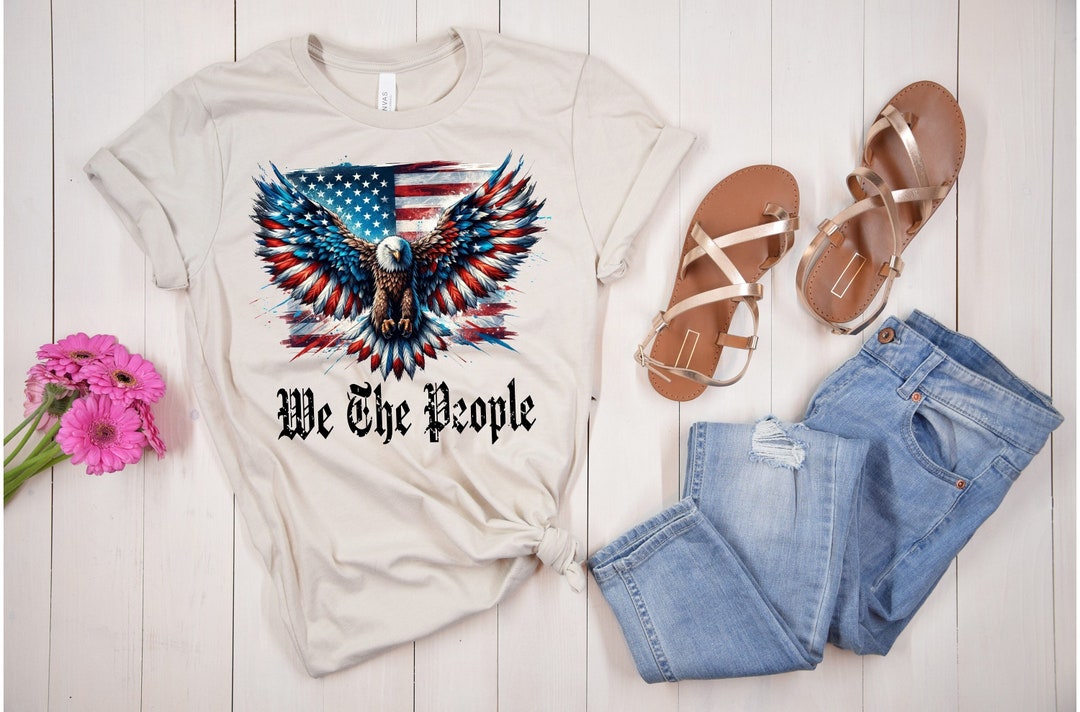 We the People American Flag Bella Canvas T-shirt, Patriotic Tee, 4th of ...