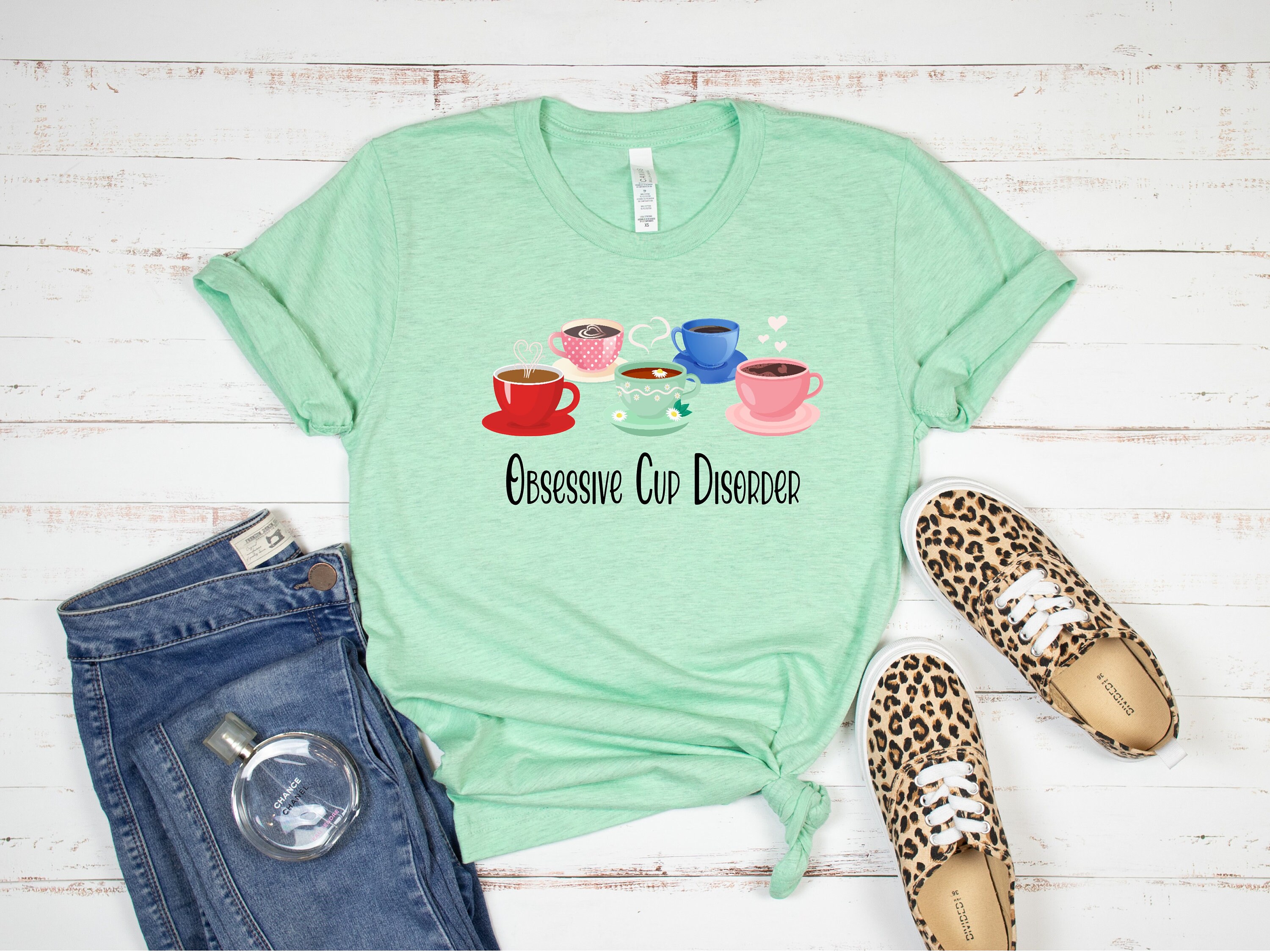 OCD Obsessive Cup Disorder Graphic T-shirt, Coffee Apparel, Coffee Cup ...