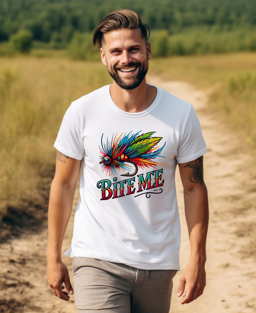 Bite Me Fly Fishing Bella Canvas T-shirt, Fly Fishing T-shirt, Fishing ...
