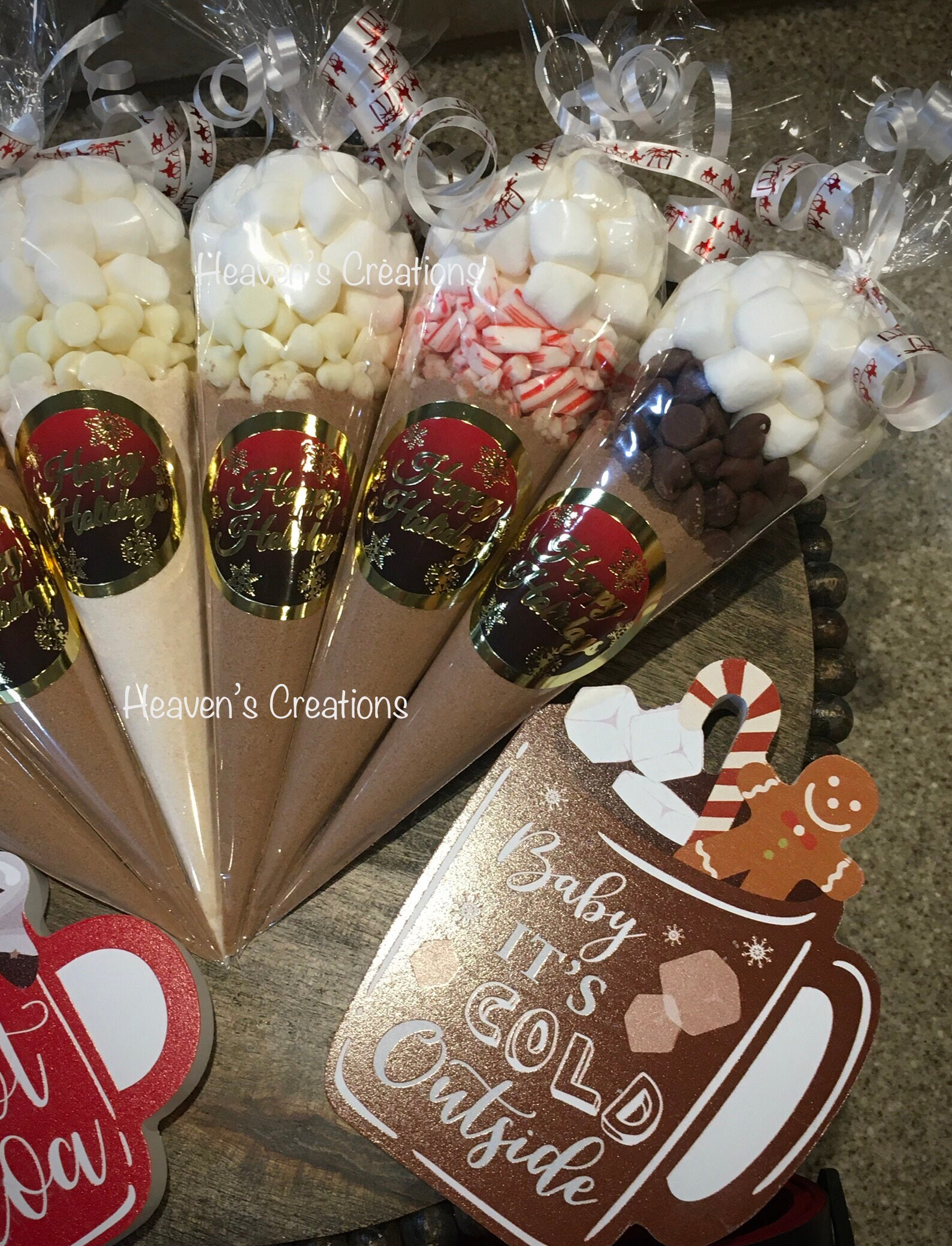 SET of 6 Hot Cocoa Cones - Variety Pack - Party Favors, Gift Sharing ...