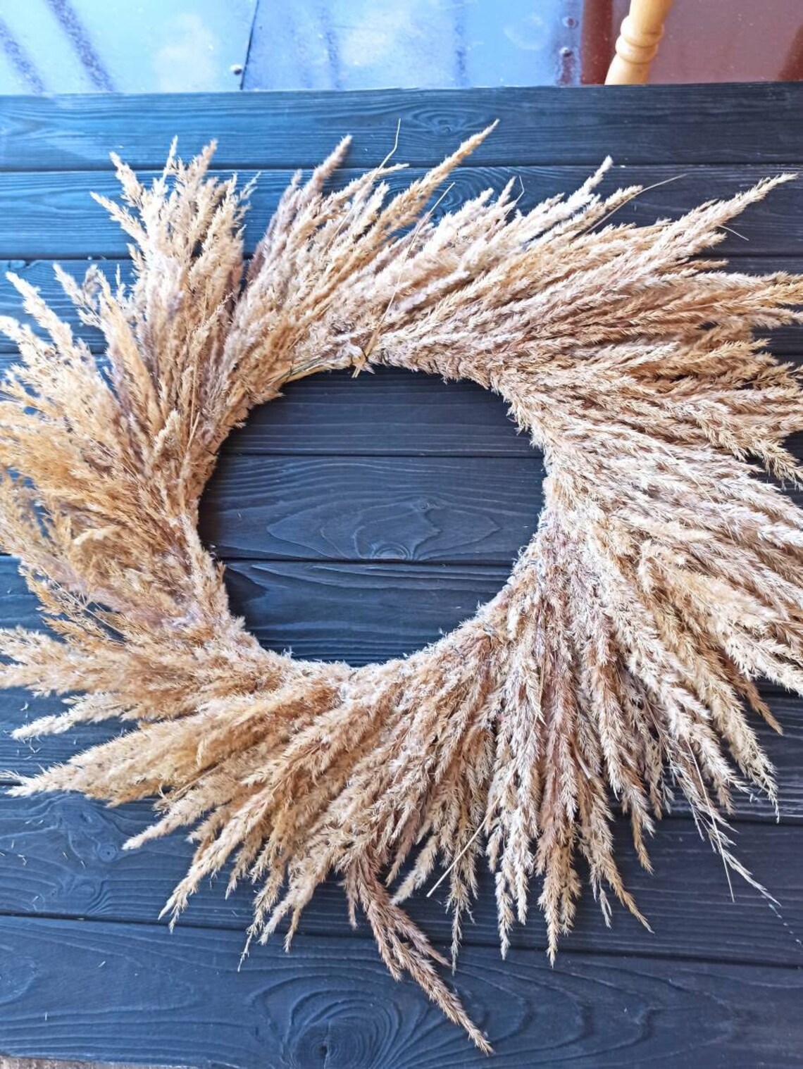 Pampas Wreath, Pampas Grass Wreath, Dried Flower Wreath, Fall Front ...