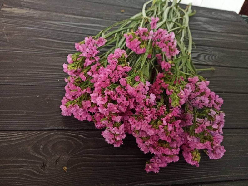 Pink Dried Statice Flower Bouquet, Home Decor - Etsy