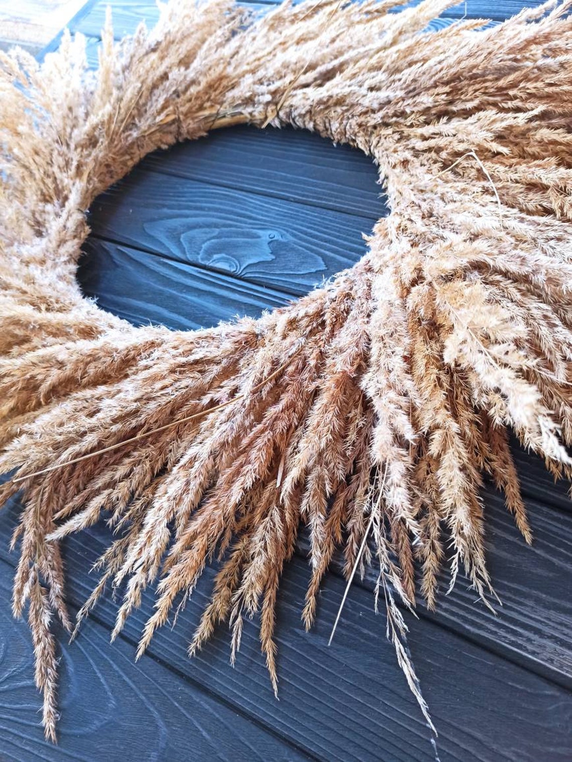 Pampas Wreath, Pampas Grass Wreath, Dried Flower Wreath, Fall Front ...