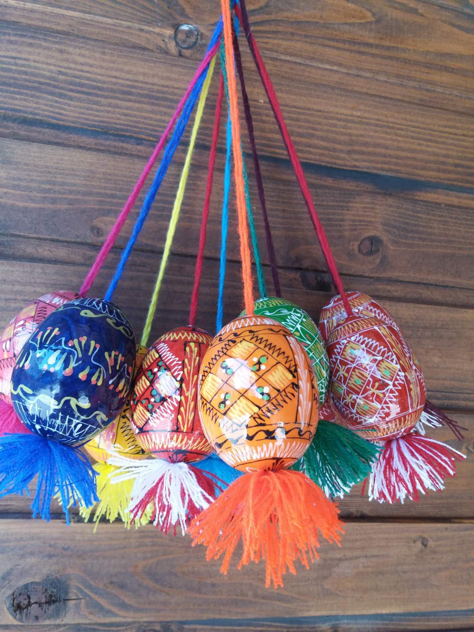 Hand Painted Egg,set of 7 Wooden Easter Eggs Ukrainian Pysanky Easter ...