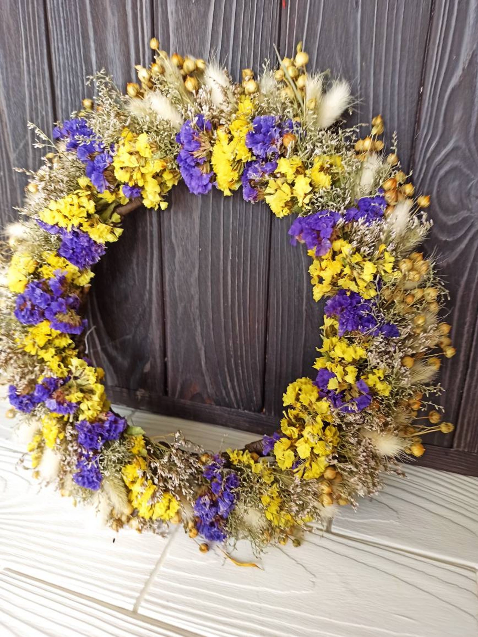 Dried Flower Wreath Rustic Flower Wreath Boho Flower Wreath - Etsy
