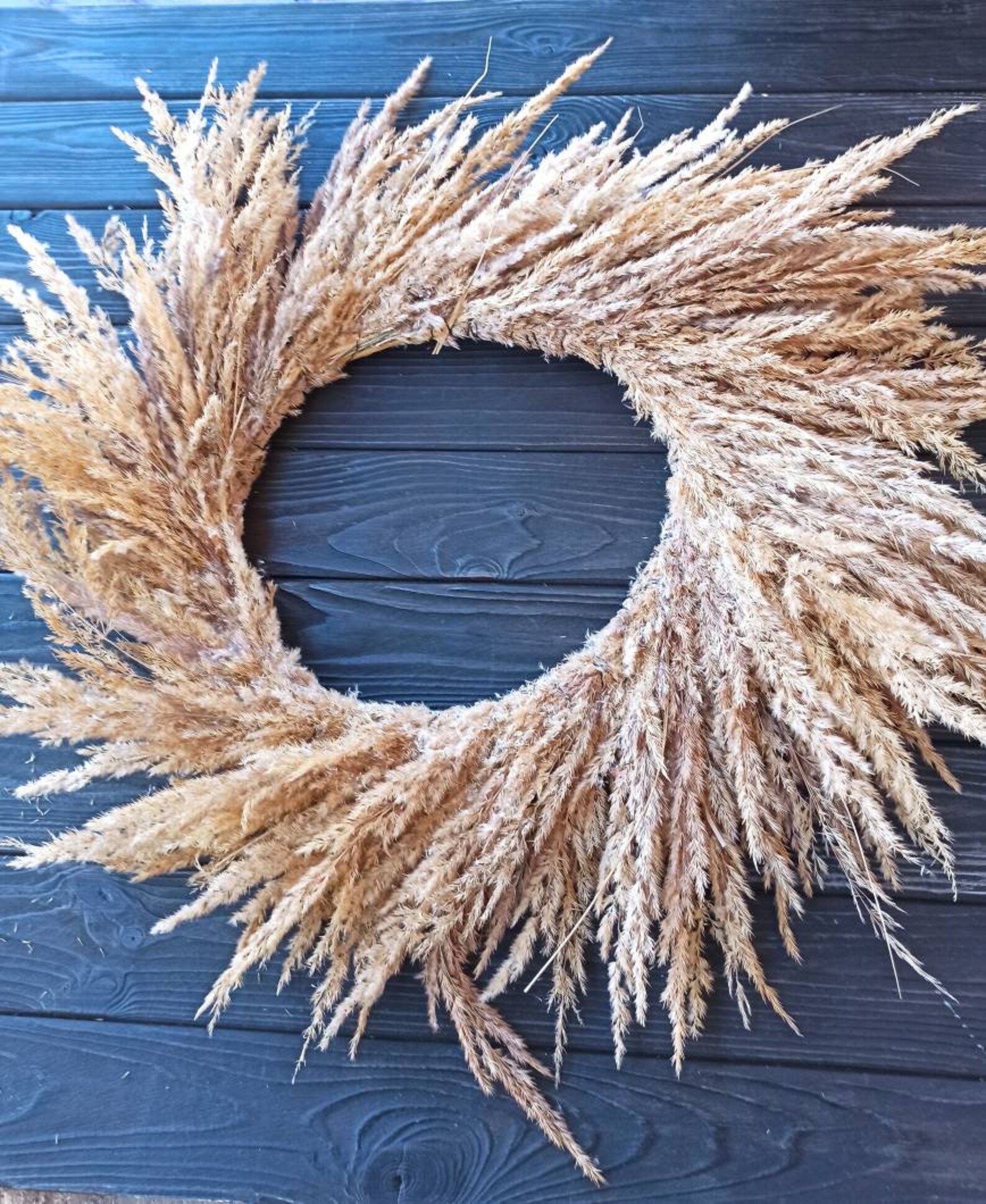 Pampas Wreath, Pampas Grass Wreath, Dried Flower Wreath, Fall Front ...
