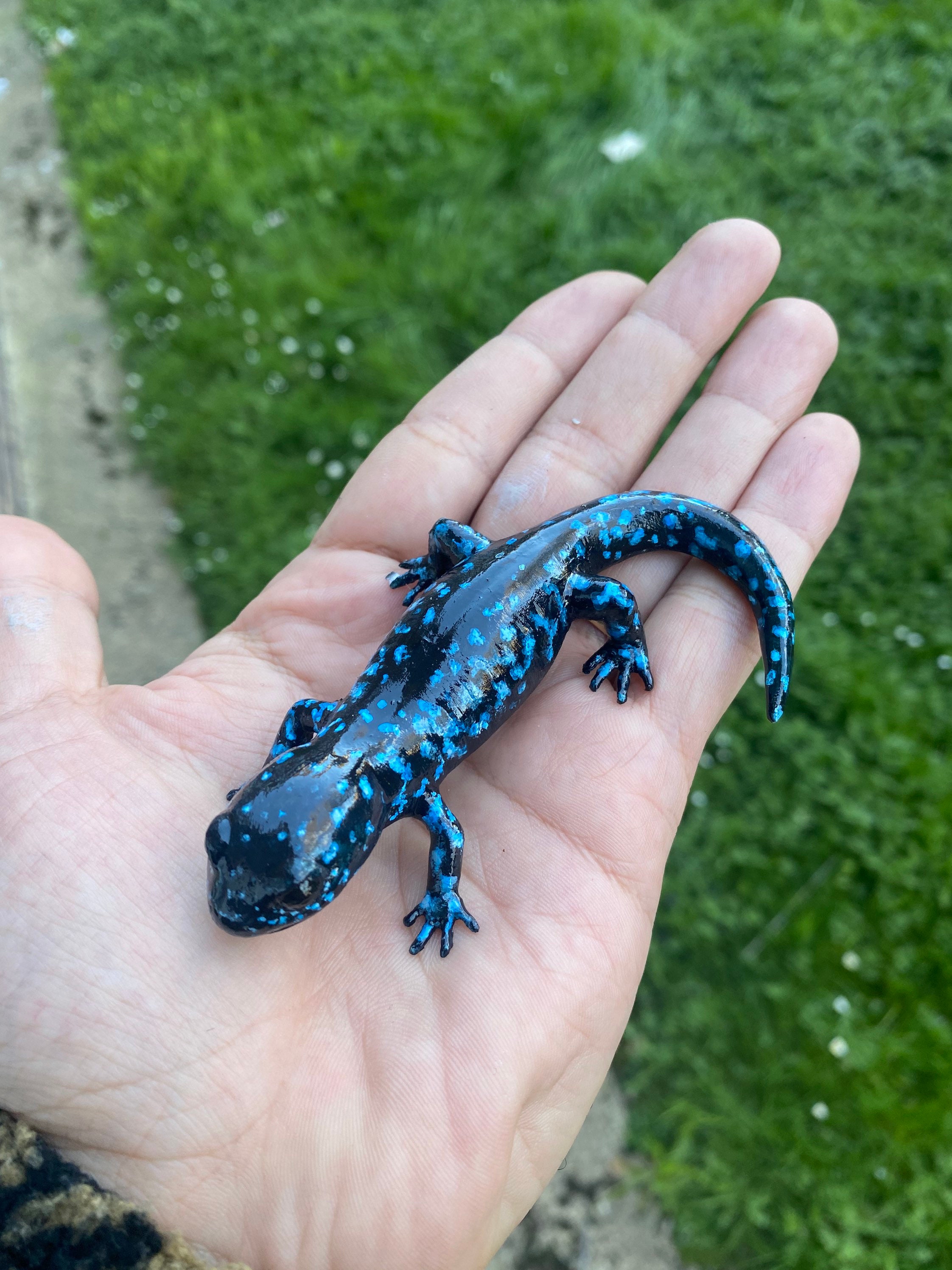 Blue-spotted Salamander Figurine 10 Cm Length - Etsy UK