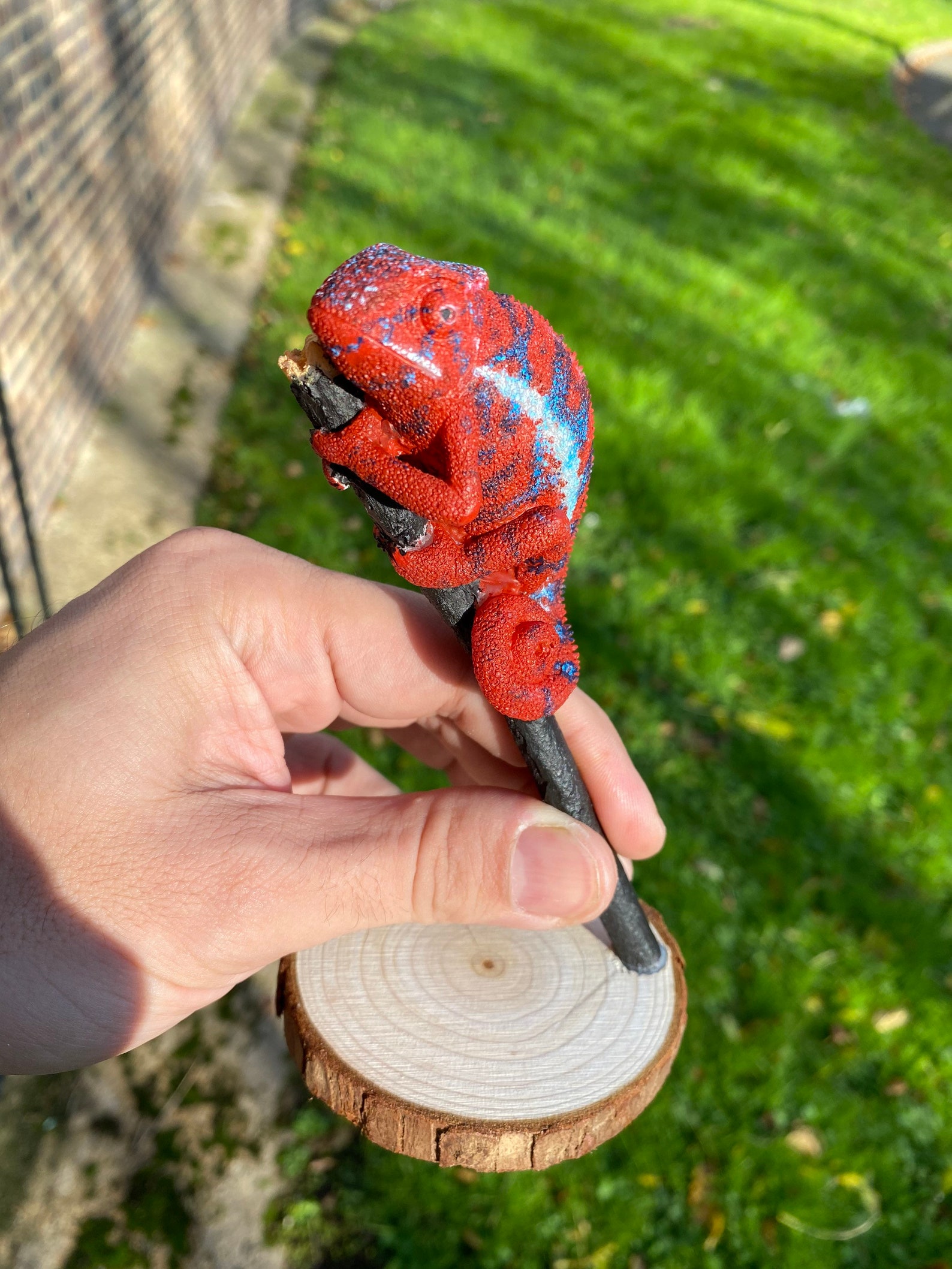 Chameleon Figurine Realistic Red Colour 10 Cm Length | Etsy UK