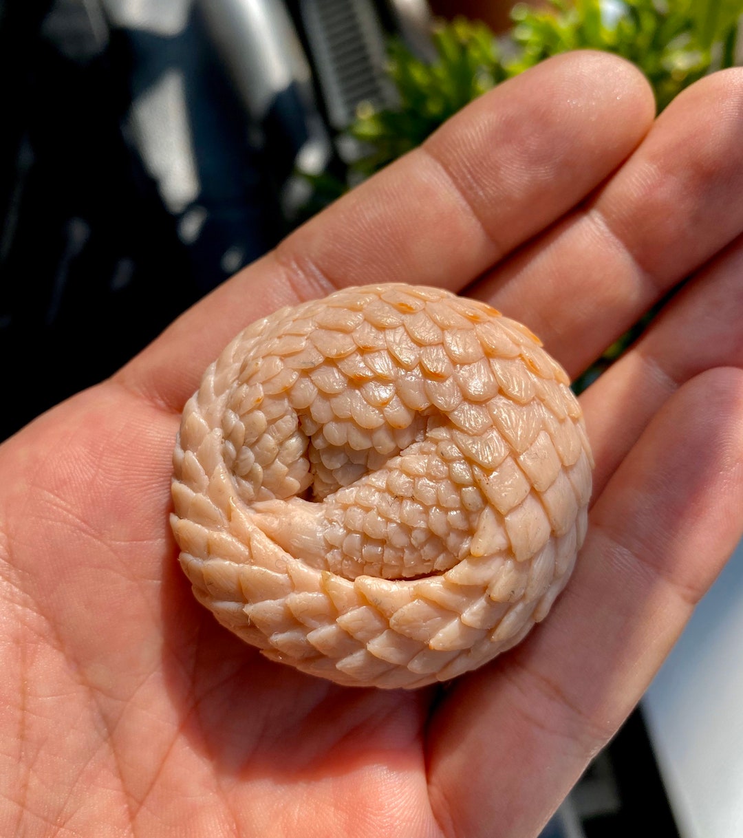 Rolled up Pangolin Figurine - 4cm Diameter - Etsy UK