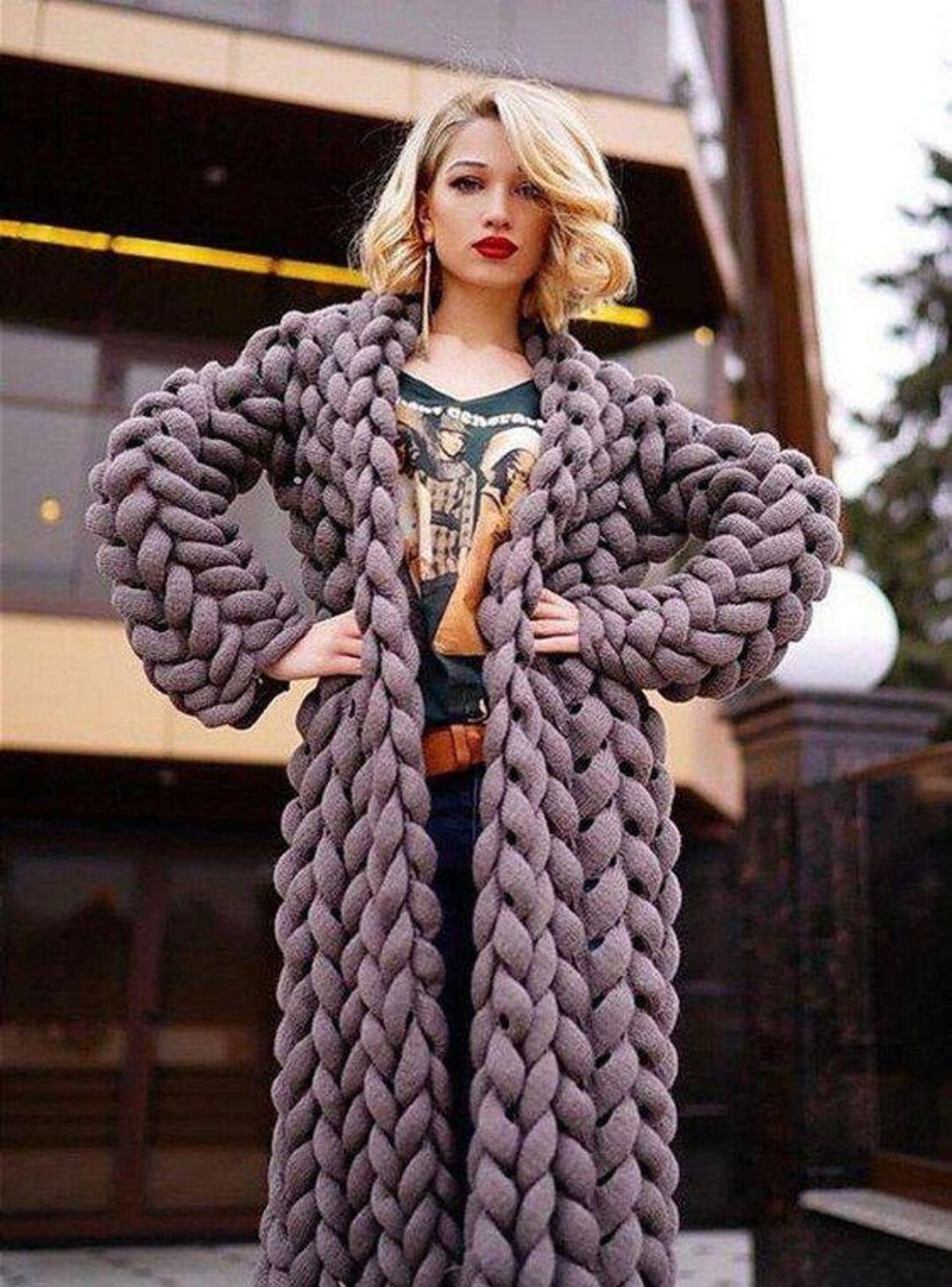 Handmade Knitted Cardigan With 3d Designs,gift Ideas, - Etsy