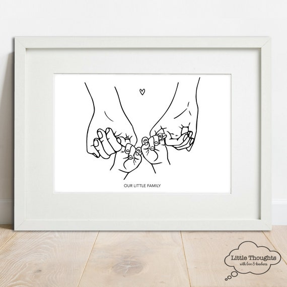 Pinky Promise Parents & 2 Children A4 Print | Etsy