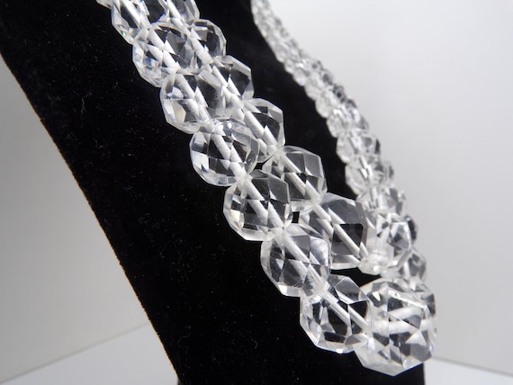 Rock Crystal Necklace, Vintage Crystal Necklace Genui… - Gem