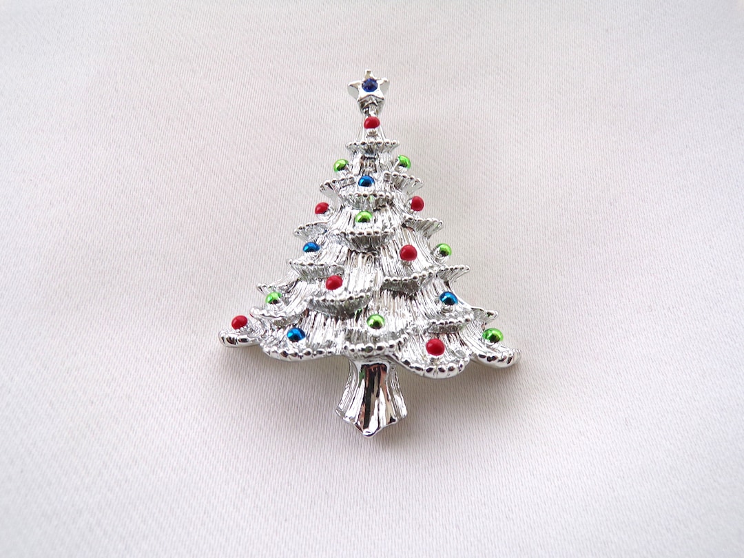 Christmas Tree Brooch Holiday Tree Vintage Brooch T10 - Etsy