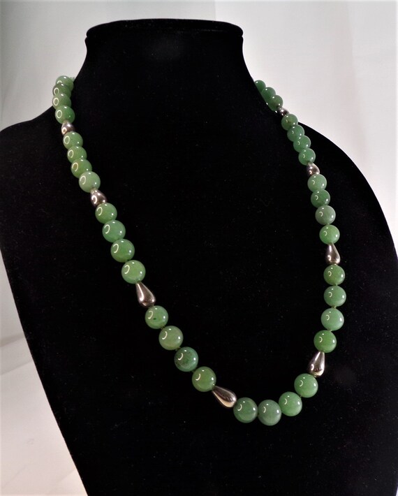 Beautiful Nephrite Jade Necklace and Sterling Silver … - Gem