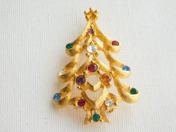 Monet Christmas Brooch Holiday Tree Monet Vintage Brooch T13 - Etsy