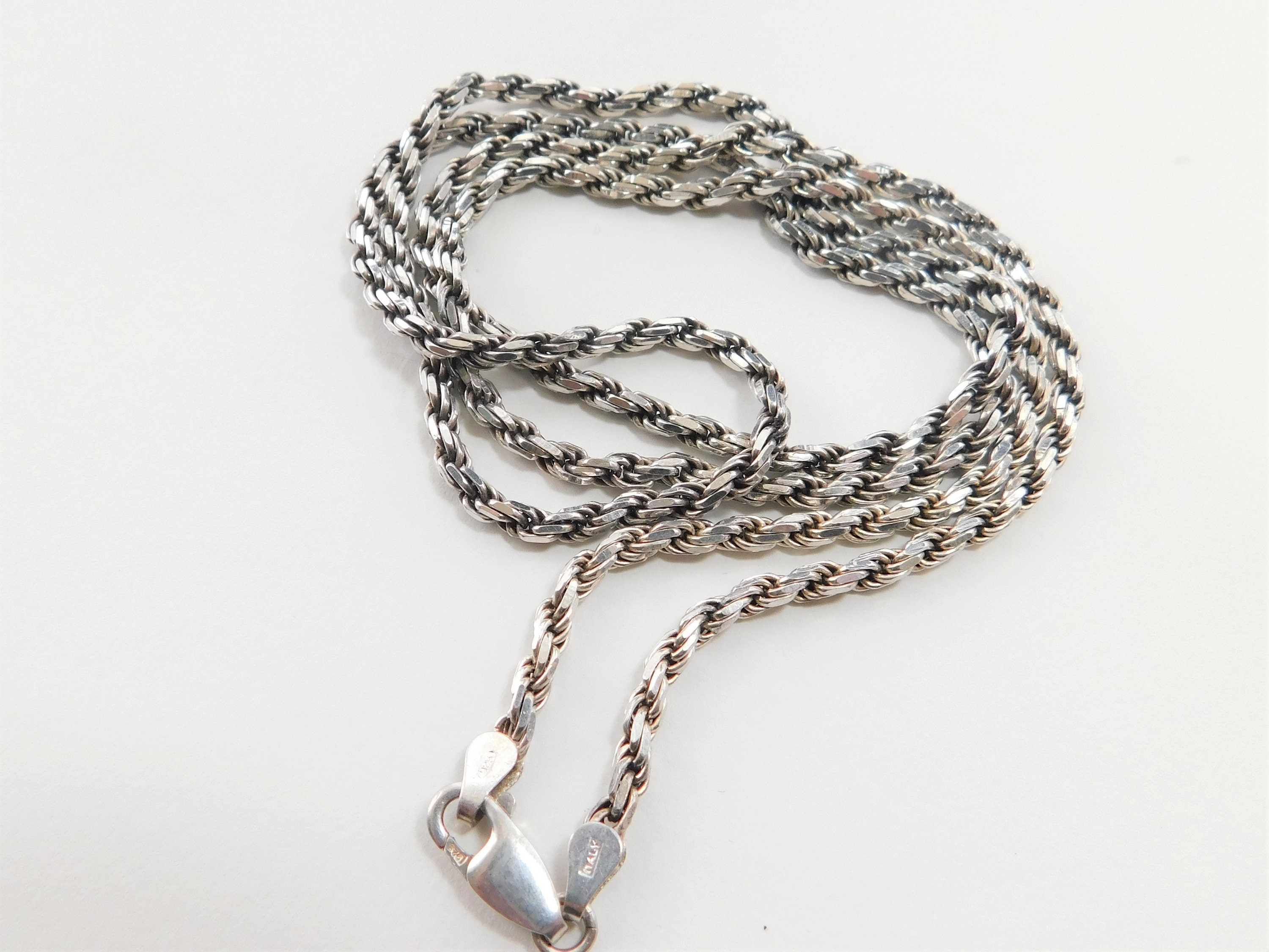 Vintage Italian Rope Chain Necklace, Made in Italy 3mm Width, 30 Inches ...