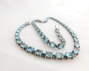 Blue Topaz Quartz Arabesque Necklace - Etsy