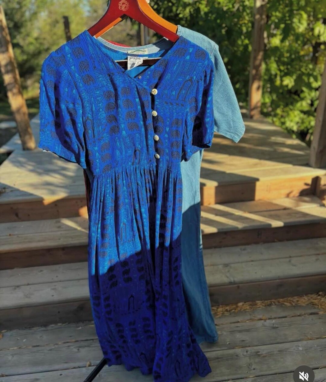 Vintage 90s Papa Vancouver Elephant Print Midi Dress – Boho Button ...