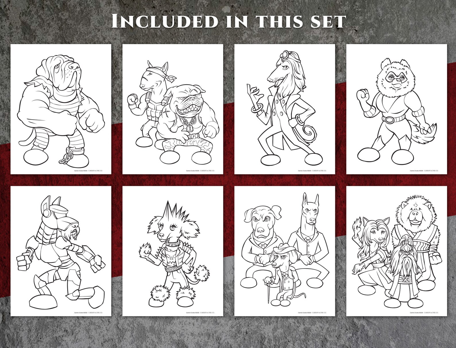 Canine Crooks Cartoon Coloring Pages - Etsy