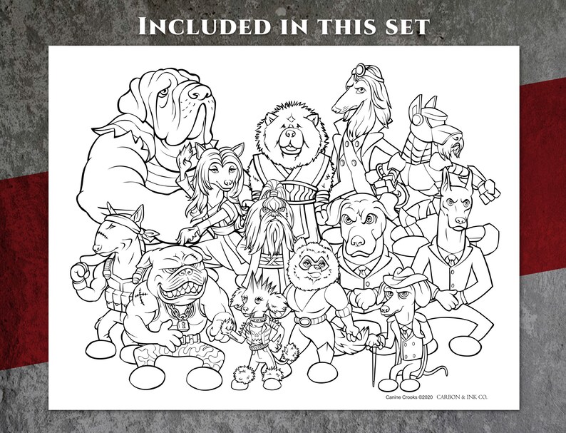 Canine Crooks Cartoon Coloring Pages - Etsy Australia