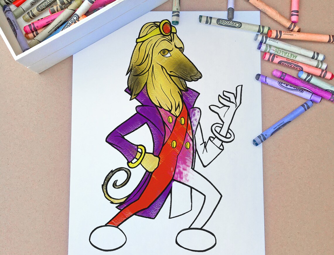 Canine Crooks Cartoon Coloring Pages - Etsy